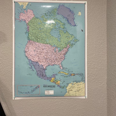 North America Continent Map Wall Poster - Etsy