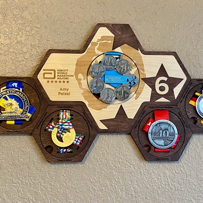 World Marathon Majors Finisher Medal Display Holder With Full ...