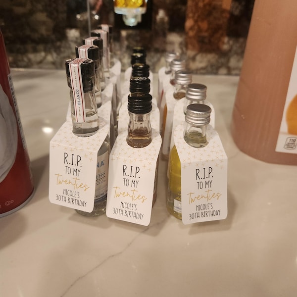 RIP to My Fifties - Party Favors Mini-alcohol Shot Bottle Tags for 60th ...