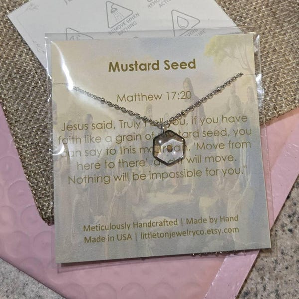 Mustard Seed Necklace, Christian Gifts, Religious Gifts, Baptism Gifts ...