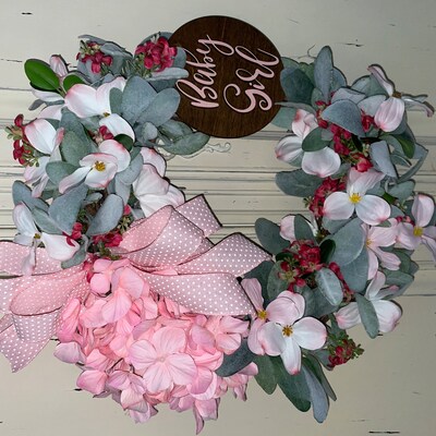 Rustic Sympathy Wreath, Memorial Door Hanger With Flowers, Bereavement ...