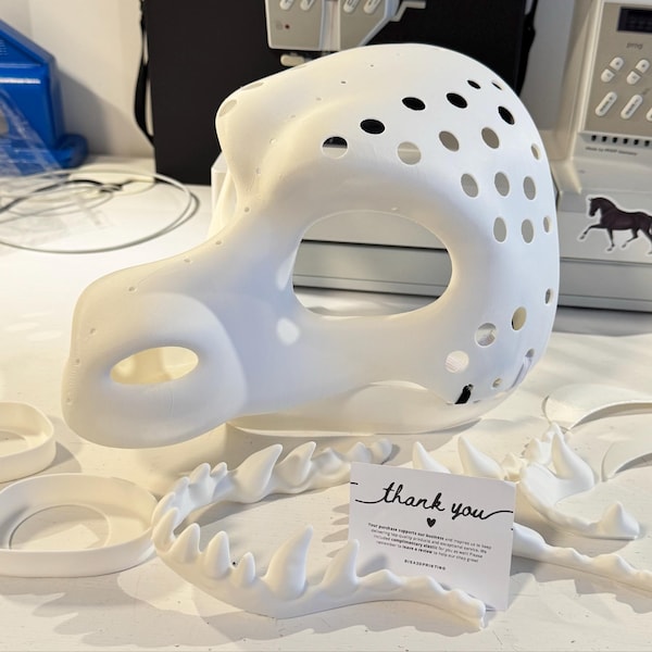 Triangle Dragon | Dragon Fursuit Headbase | 3D Printed in PLA | Furry ...