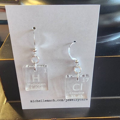 Periodic Table Earrings Science Jewelry With Atomic Elements oxygen and ...