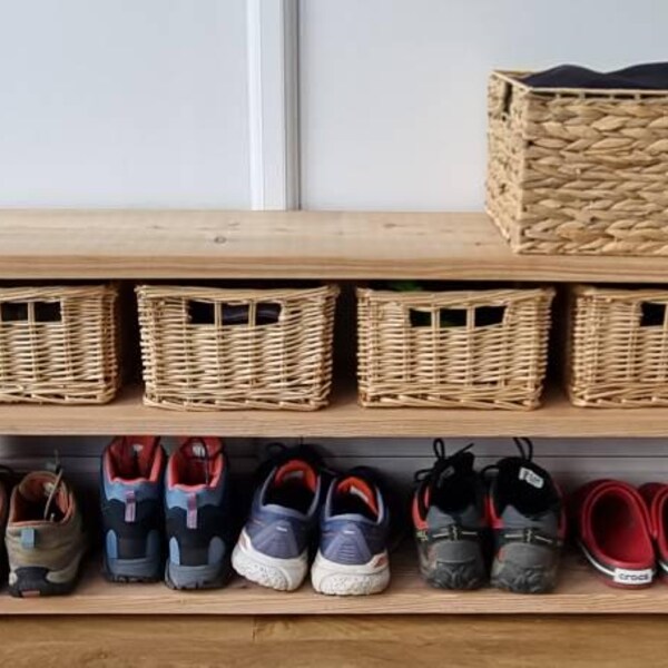 Stunning Redwood Shoe Rack, Shoe Storage 50cm High, 30cm Depth With or ...