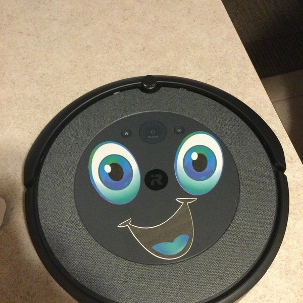 Happy Face Funny Sticker for Robot Vacuum Cleaner Deboot, Roomba Sticker - Etsy