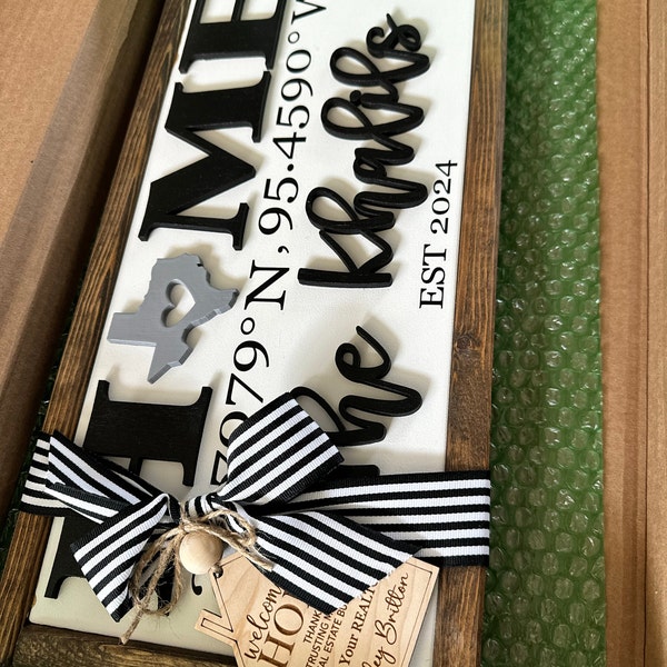 Realtor Closing Gift Sign, Custom Family Sign, Realtor Gift, Home ...