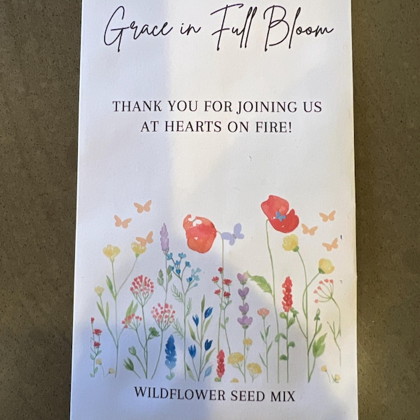 In Loving Memory Wildflower Seed Packet, Memorial Favor, Funeral Packet ...