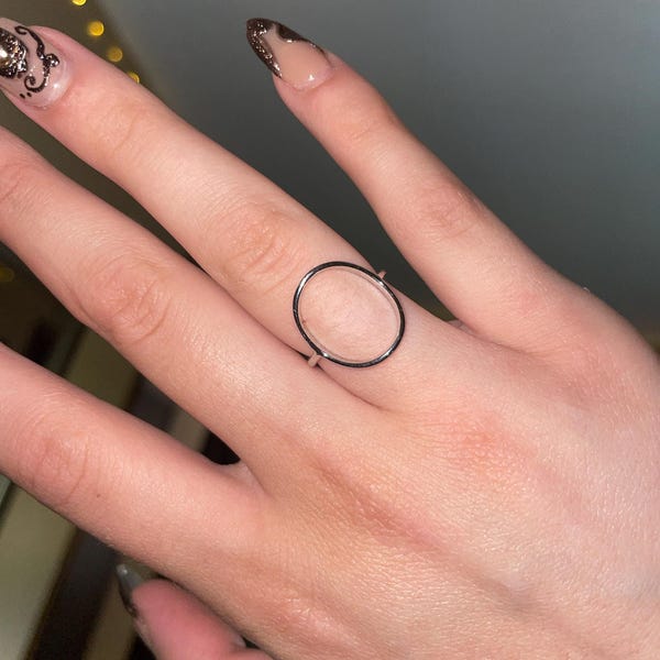 Thin Minimalist High Polished Simple Plain Silver Ring Band / Stackable ...