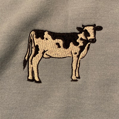 Cow Embroidered Crewneck Cottage Core Sweatshirt - Etsy