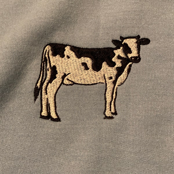 Cow Embroidered Crewneck | Cottage Core Sweatshirt - Etsy