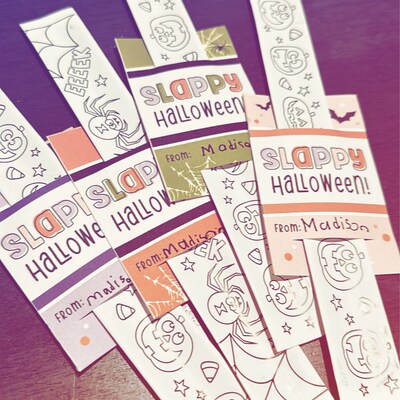 Slappy Halloween Slap Bracelet Printable Cards Non-candy - Etsy