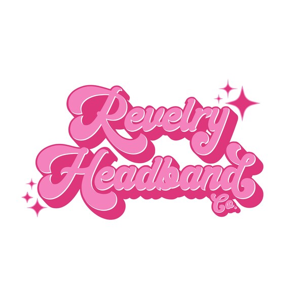 Pink Retro Logo, Pretty Beauty Logo Bundle, Funky Logo Branding Set ...