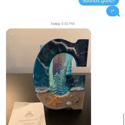 Custom Beach Themed Letter Art Monogram Initial Decor Coastal Decor ...