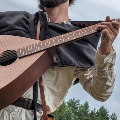 Folk Ukrainian Balalaika 3 Strings Prima Handmade Painted, Natural Wood ...