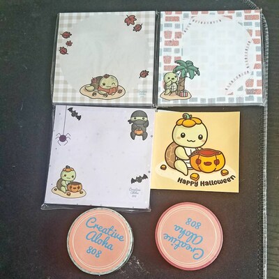 Holiday Sticky Notes Kawaii Sticky Notes Turtle Notepad - Etsy