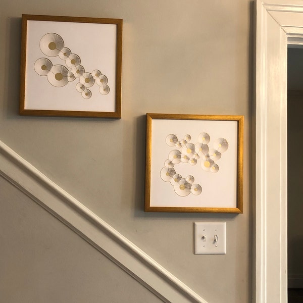 Framed 3D Art, Layered Paper Wall Sculpture, Abstract Pattern, Paper ...
