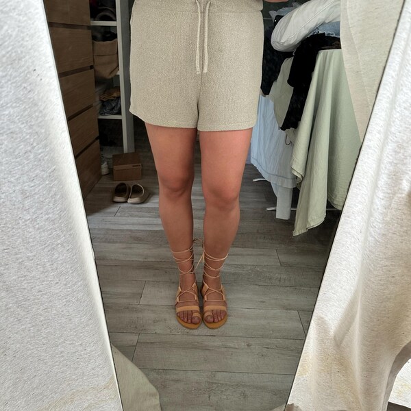 Greek Leather Minimal Sandals, Simple Natural Leather Color Sandals ...