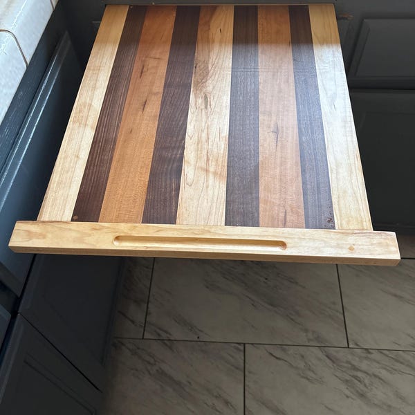 Walnut Replacement Custom Slide Out/pull Out Cutting Board W/maple End ...