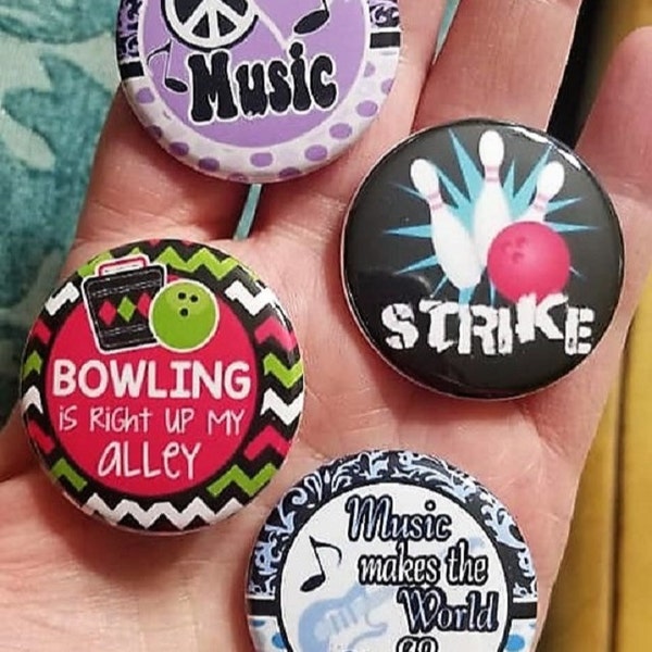 Music Themed Buttons Set of 20 1", 1.25" 1.5" or 2.25" Inch Buttons Pin ...