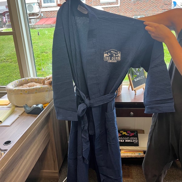 Custom Father's Day Waffle Weave Robe for Him, Best Dad Embroidered ...