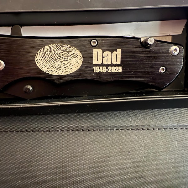 Fingerprint Knife Memorial Gift Pocket Knife Dad Fingerprint Memorial ...