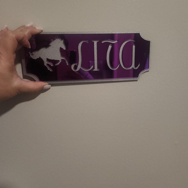 Stable Name Plate / Plaque Cut Out Traditional W/modern Twist Design ...