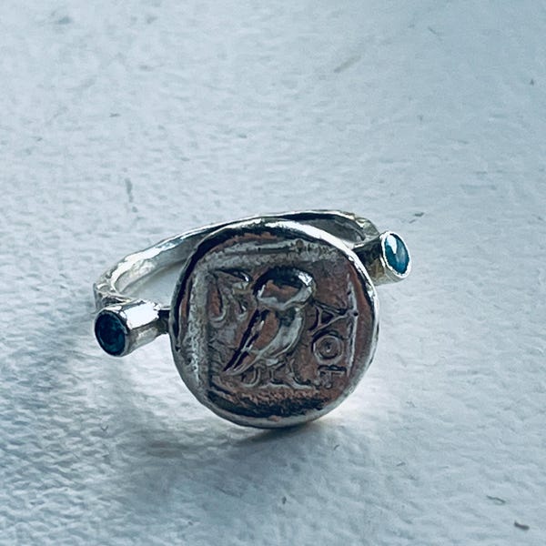 Virgin Mary Blue Intaglio Gold Ring | 24K Gold Plated 925 Sterling ...
