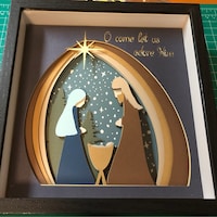 Nativity Scene Shadow Box Svg Bundle, Nativity Shadow Box Svg, Lantern ...