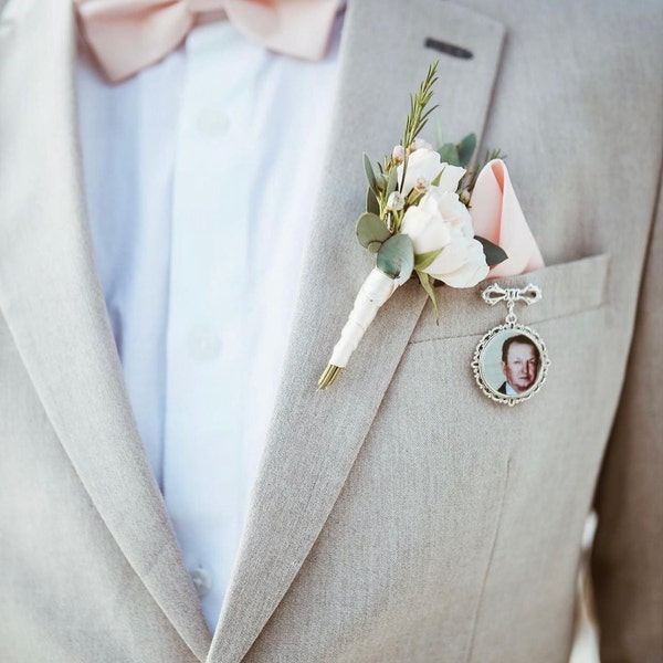 Groom Memorial Pin - Groom Buttonhole Charm - Groom Memory Pin - Loved ...