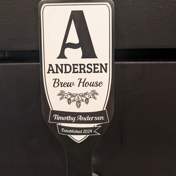 Custom Monogram & Name Tap Handle - Black or White - Etsy