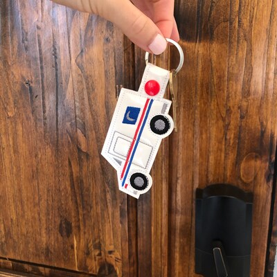 Mail Truck Keychain, Mail Key Keychain, Mail Truck Bag Tag, Mail Truck ...