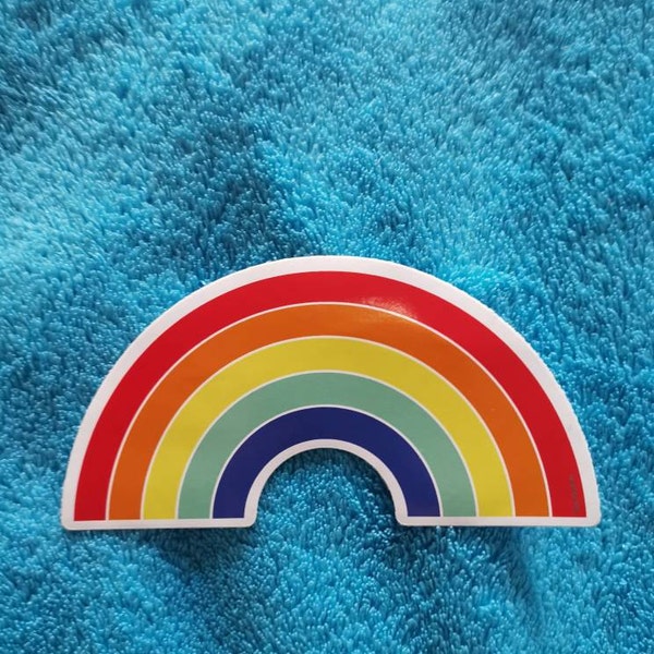Rainbow Vinyl Sticker – Large Vibrant Laptop & Journal Decal - Etsy