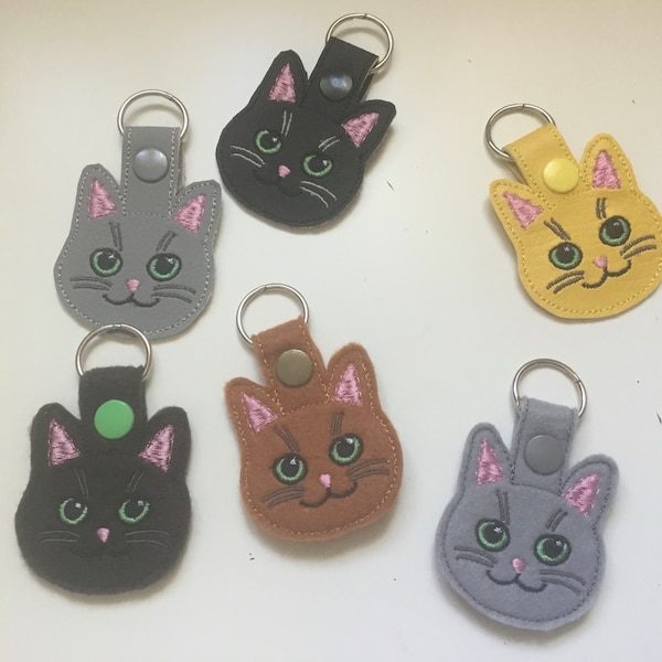 Cat Kitty Snap Tab, Cat, Key Chain, Key Fob, Snap Tab, ITH, Digital ...