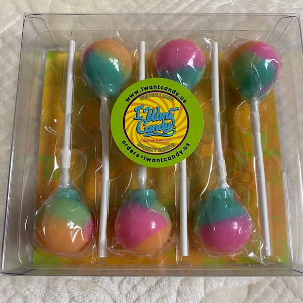 Rainbow Sherbet Lollipops 6-piece Set by I Want Candy! - Etsy