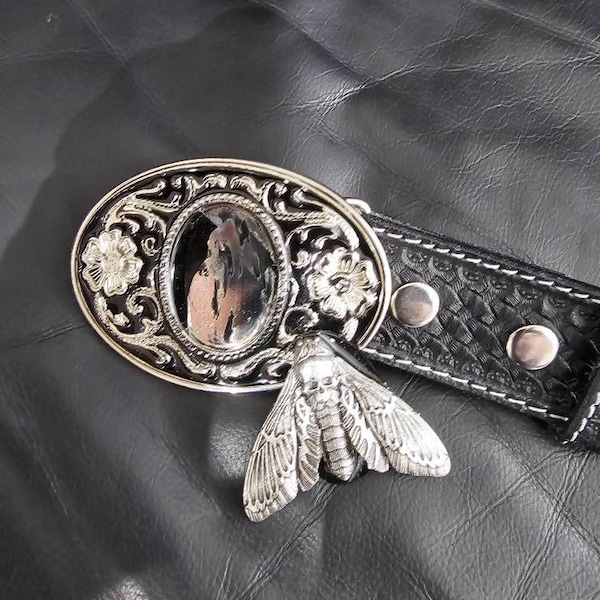 Large Dead Head Moth Belt Buckle - Metal Insect Death Goth Punk Retro ...