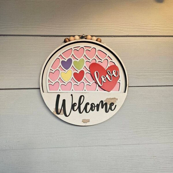 WELCOME Sign With Interchangeable Inserts, Front Door Decor, Door ...
