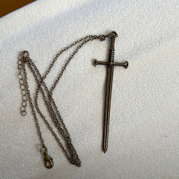 Bronze Sword Necklace With Bronze Chain or Black Cord - Etsy