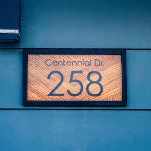 Wooden Horizontal House Numbers Sign , House Number Plaque ...