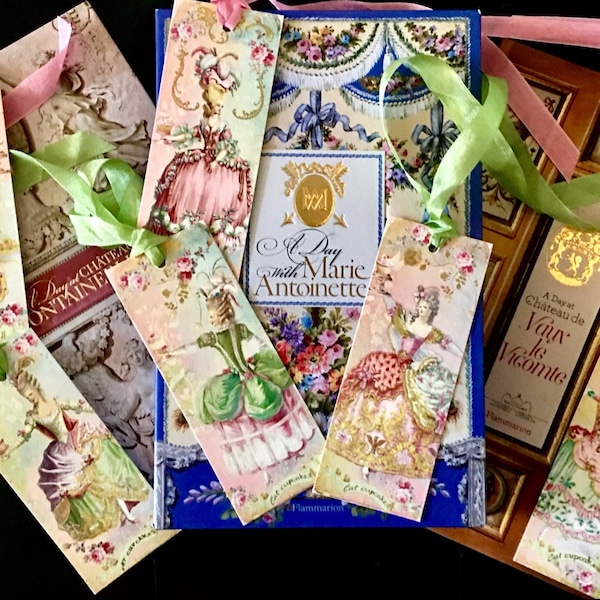 Marie Antoinette Bookmarks , French Theme Gift Tags , Eat Cake Bookmark ...