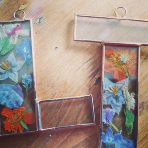 Personalised Stained Glass Pressed Flowers Initial Frame - Etsy