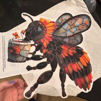 Fairy Cottagecore Ceramic Art Tile Stained Glass Look Glossy Bookshelf ...