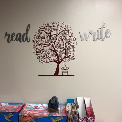 Tree With Books Wall Decal Library Vinyl Sticker Education Home Art ...