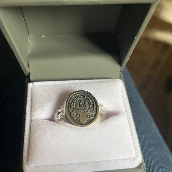 Sinclair Scottish Clan Crest Signet Ring, 925 Sterling Silver Handmade ...