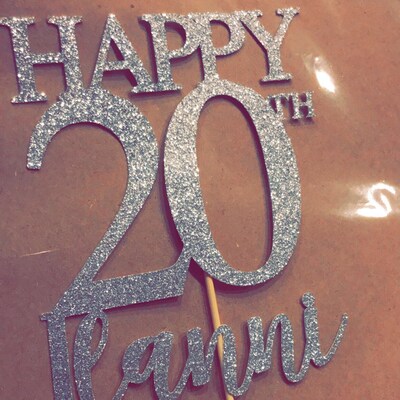 20 and Fabulous Cake Topper, 20 Birthday Decorations, 20 Birthday Cake ...