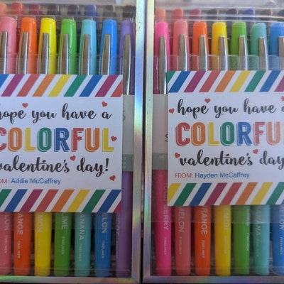 Colorful Valentine's Day Tags, Kids Valentines, Colorful Valentine ...