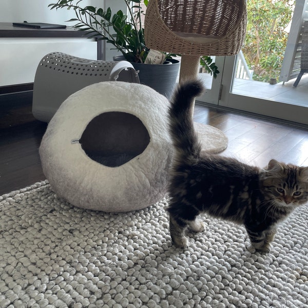 Cat Nap Cocoon / Pet Cave / Kitty Bed /dog House / Felt Vessel Hand ...