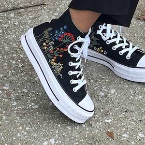 Custom Converse Chuck Taylor 1970s/embroidered Fire Converse/fire ...