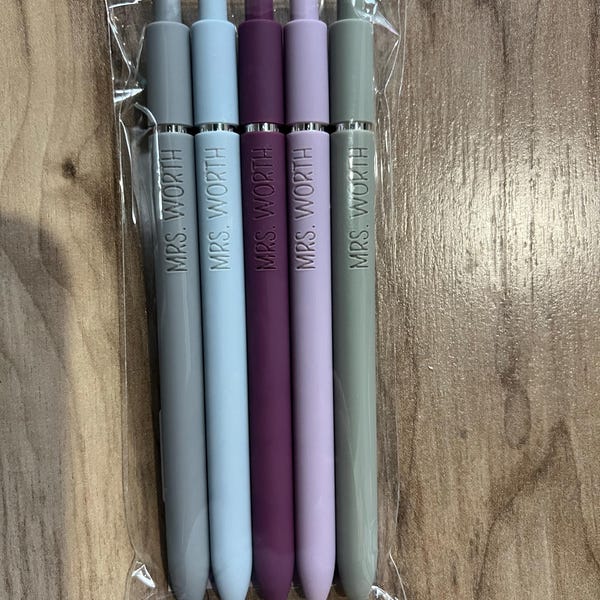 Custom Colored Ink Pens｜personalized Pens｜set of 5 Custom Engraved ...