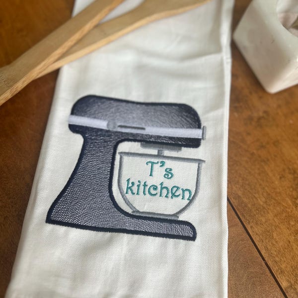 Stand Mixer Embroidery Design: Custom Kitchen Monogram (digital ...