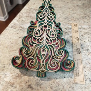 Christmas Tree 3D Zentangle Svg Files, Multilayer Panel for Laser ...